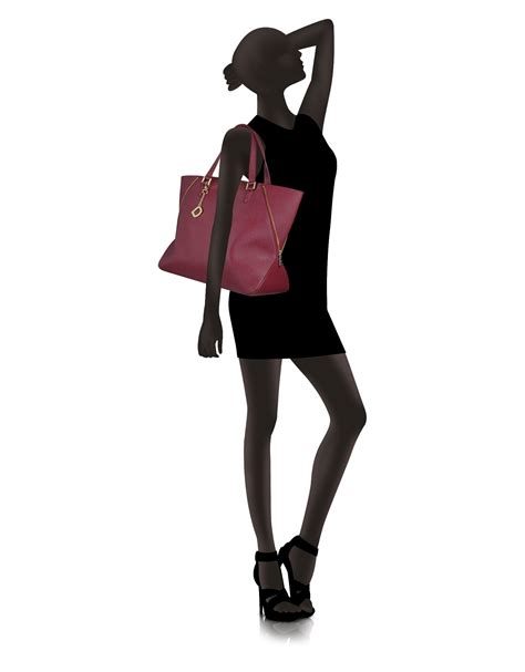 Lyst Dkny Large Saffiano Leather Zip Tote In Purple