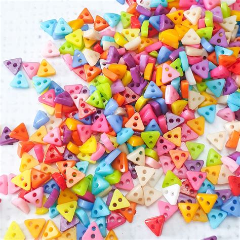 6mm Mini Triangle Plastic Buttons In Assorted Tiny Doll Buttons Tiny