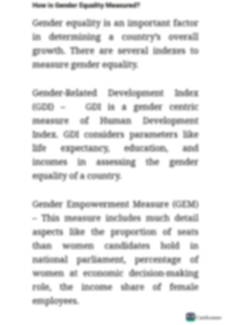 Solution Assignment On Gender Equality Studypool