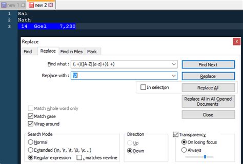 notepad remove all except the text in the middle column stack overflow