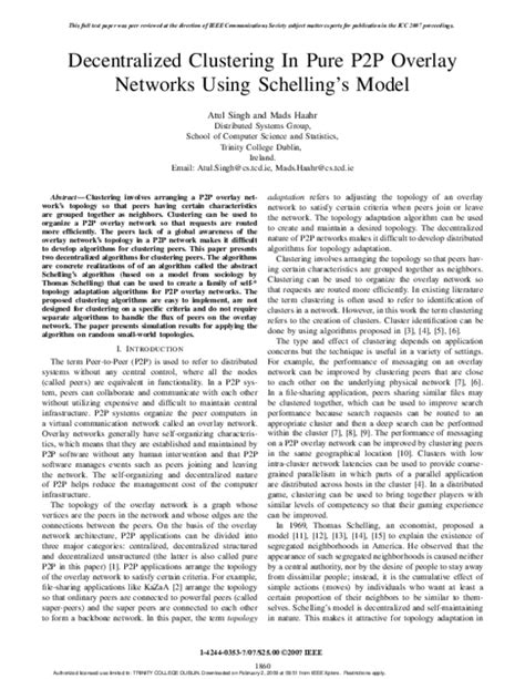 pdf decentralized clustering in pure p2p overlay networks using
