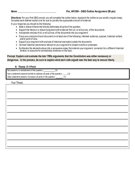 Fillable Online The Ultimate APUSH DBQ Guide Rubric Examples And Fax Email Print PdfFiller