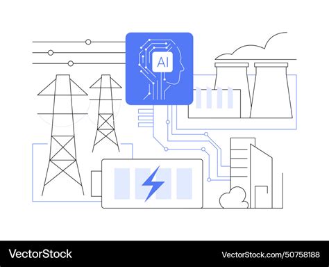 Ai Enhanced Energy Grid Management Abstract Vector Image
