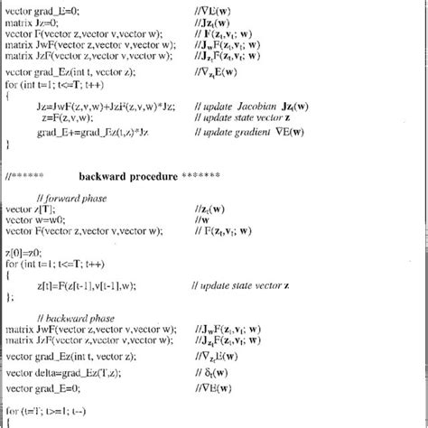 Forward And Backward Computation Of The Gradient Of The Error Function