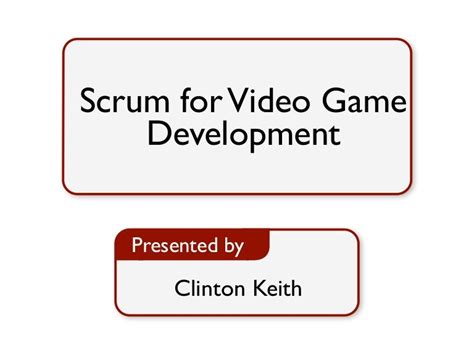 Scrum For Video Game Development