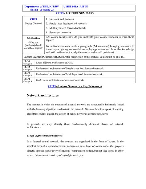 Aitee CDT Summary EEE ARS EEE AY CDT LECTURE SUMMARY CDT Topics Covered