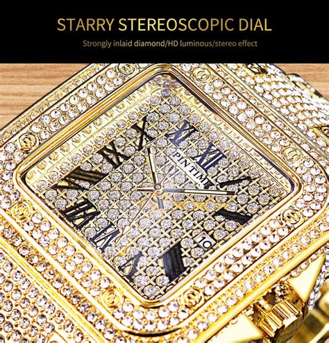 Mens Waterproof Luminous Push Button Hidden Clasp Quartz Wristwatch