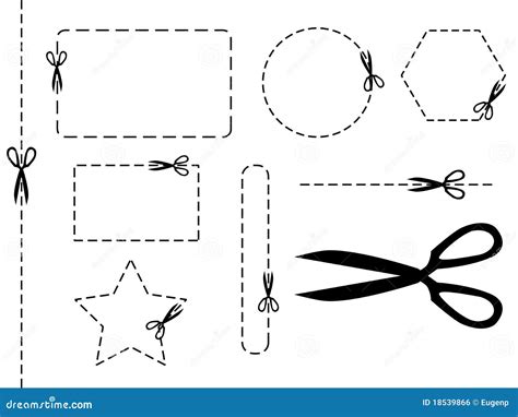 Scissors And Cut Mark Stock Vector Illustration Of Save 18539866
