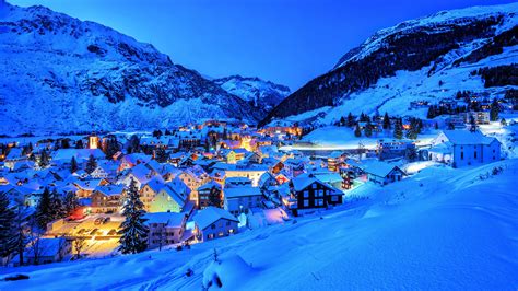 Town Snow Winter Andermatt Village Alps Switzerland Bing 4k Preview