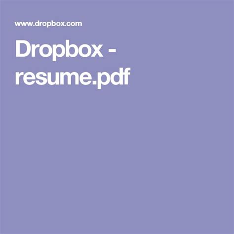 Dropbox Resumepdf Dropbox Resume