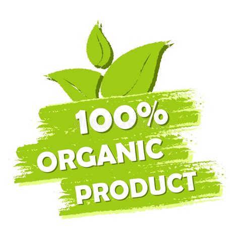 El Producto Natural Con La Hoja Firma Adentro El Botón Verde Stock De