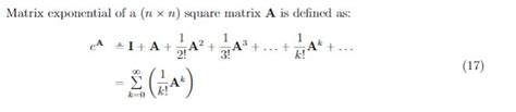 Solved Matrix Exponential Of A N X N Square Matrix A Is