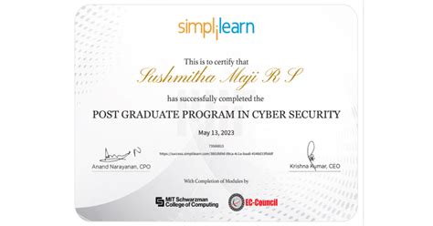 Sushmitha Maji On Linkedin Post Graduate Program In Cyber Security