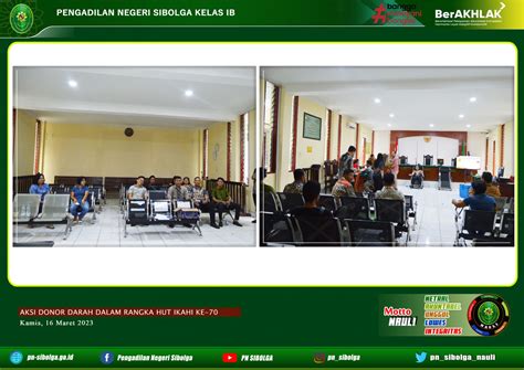 Aksi Donor Darah Dalam Rangka HUT IKAHI Ikatan Hakim Indonesia Ke 70