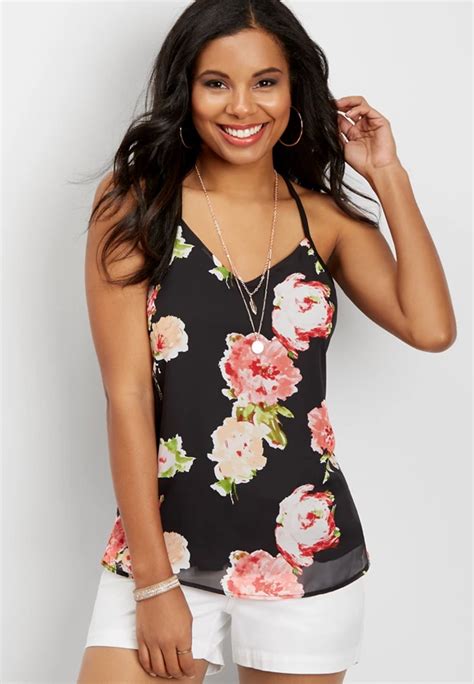 Lace Back Floral Cami Maurices