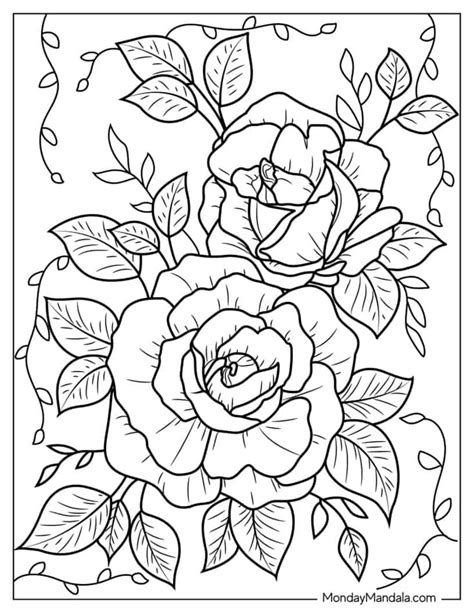 Rose Flower Coloring Pages Printable