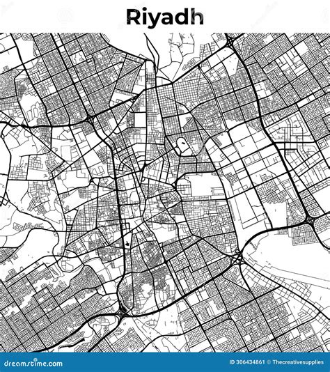 Riyadh City Map Cartography Map Street Layout Map Stock Illustration
