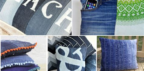 All The Best Ideas For Making Denim Pillows Cushions Pillar Box Blue