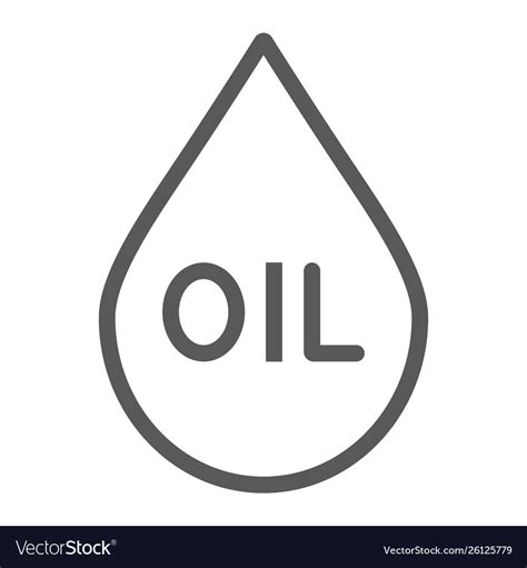 Oil Drop Line Icon Fuel And Liquid Oil Droplet Vector Image