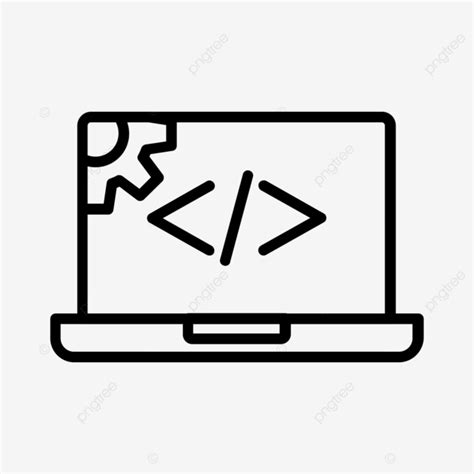Web Development Line Icon Vector Code Dashboard Development PNG And Vector With Transparent