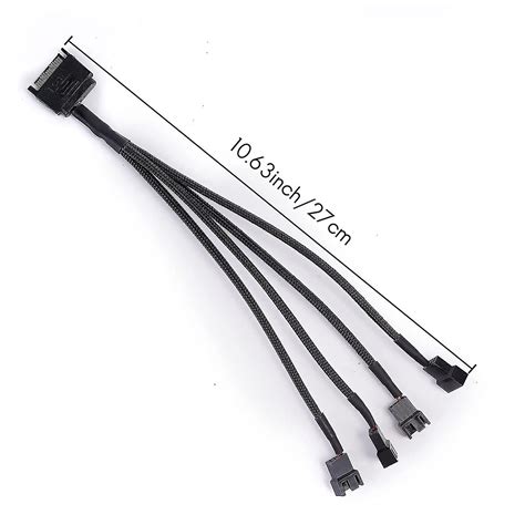 Adapterkabel För Kylfläkt 15 Stifts Sata Till 4 X 3 Stifts 4 Stifts