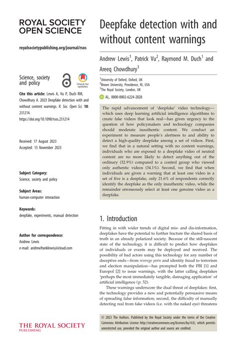 PDF Deepfake Detection With And Without Content Warnings