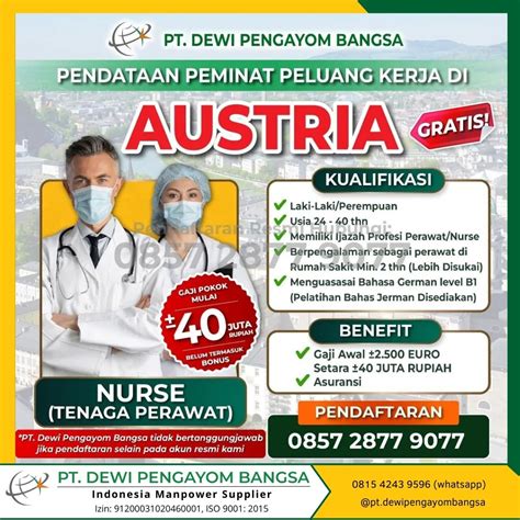 Lowongan Kerja Perawat Di Austria Gaji Hingga Juta