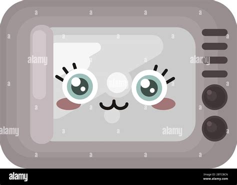 Cute Microwave Illustration Vector On White Background Stock Vector