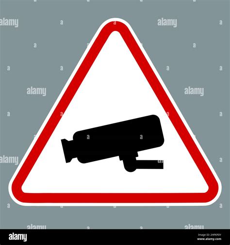 Security Camera Warning Sign Vector Sticker Design For Video