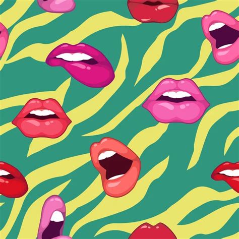 Fashion Lips Pattern — Stock Vector © Alsoush 128936124
