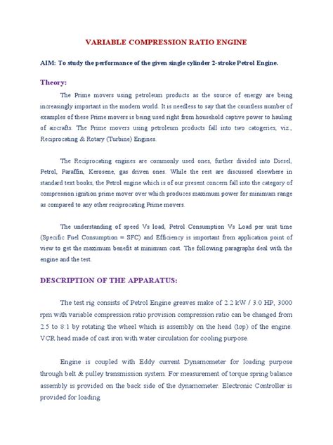 Vcr Engine Pdf Engines Diesel Engine