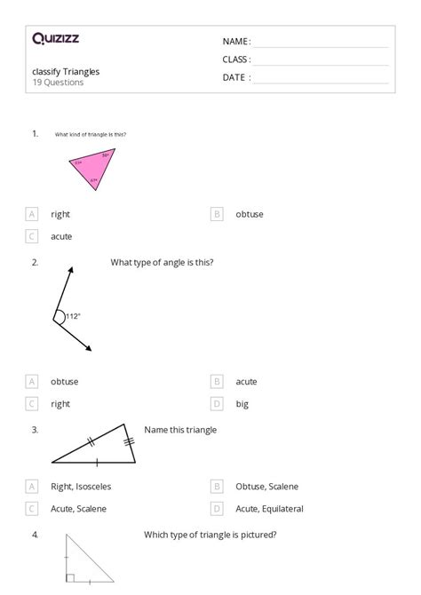 50 Triangles Worksheets For 6th Class On Quizizz Free And Printable