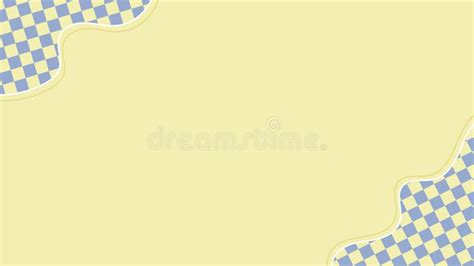 Aesthetic Cute Pastel Yellow With Checkerboard Checkers Decoration