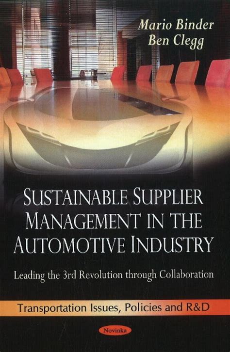 Sustainable Supplier Management In The Automotive Industry By Mario Binder Paperback