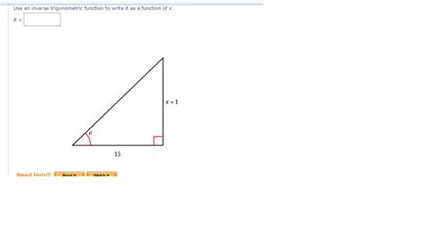 solved use an inverse trigonometric function to write θ ﻿as