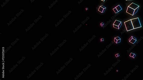 Abstract Background Of Blue Rotating Rectangles Vj Loop Blocks
