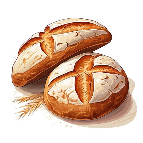 Premium Vector Artisan Sourdough Bread Loaves Illustration On White Background