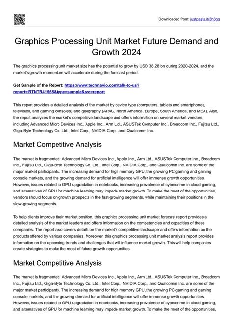 Ppt Graphics Processing Unit Market Strategies And Analysis