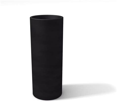 Barocco Pot De Fleurs Cylindrique 90 Noir Graphite Polyéthylène