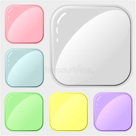 Set Of Square Buttons For Design Of Applications Or Websites Stock