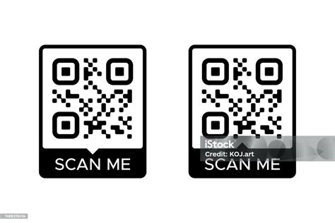 Set Ikon Vektor Kode Qr Pindai Saya Simbol Pemindaian Template Kode Qr