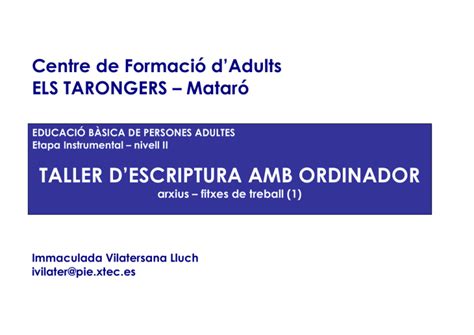 Taller D Escriptura Amb Ordinador