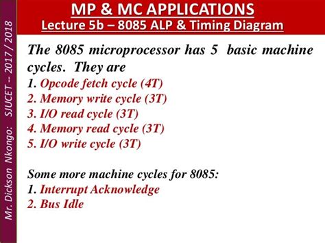 Unit 1 8085 Timing Diagram Lecture 5b