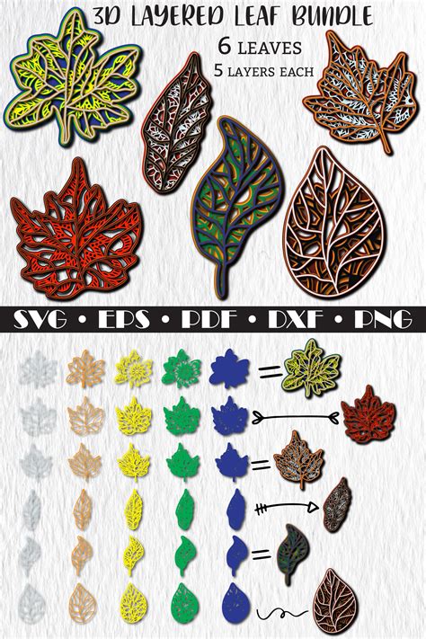 3D Layered Leaf Bundle 926392