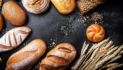 Premium Photo Various Types Of Bread With Grain On Black Rustic Background