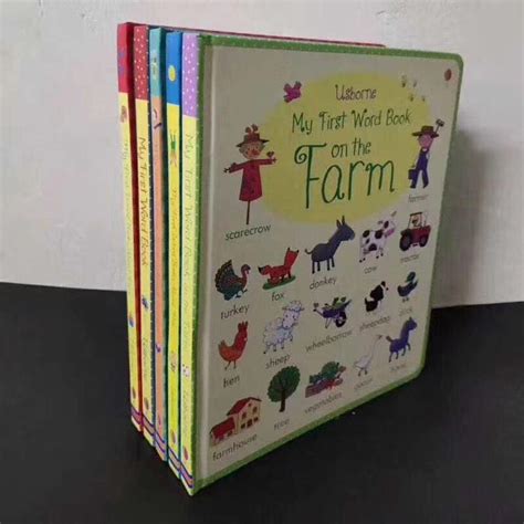 5 Booksset Usborne English Picture Board Book Learn My First Word Book