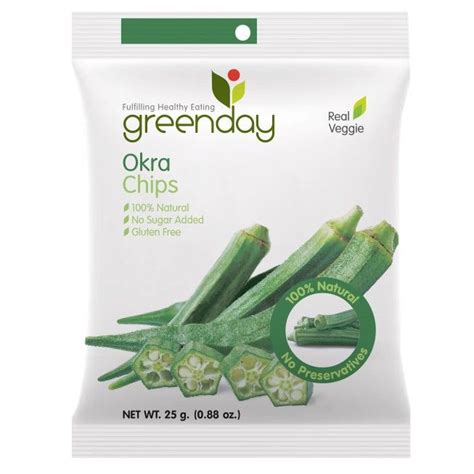 Greenday Okra Healthy Vegetable Snacks In 2025 Okra Chips Okra