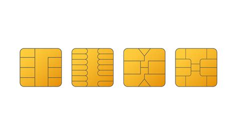 mobile cellular phone sim card chip set isolated on white background vector stock illustration