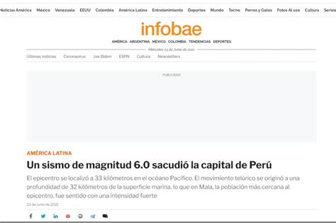 sismo en Perú Lima terremoto Prensa internacional informó sobre