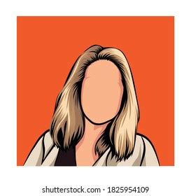 Blank Face Portrait Caricature Illustration Woman Stock Vector Royalty